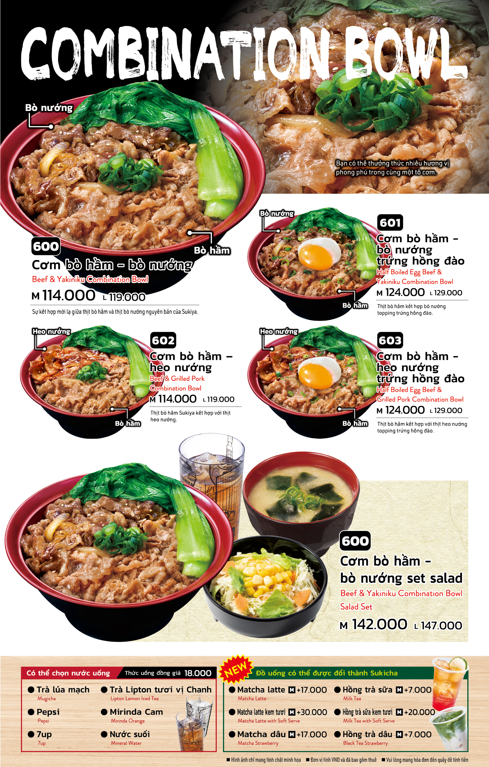 SUKIYA MENU | VIETNAM SUKIYA OFFICIAL SITE